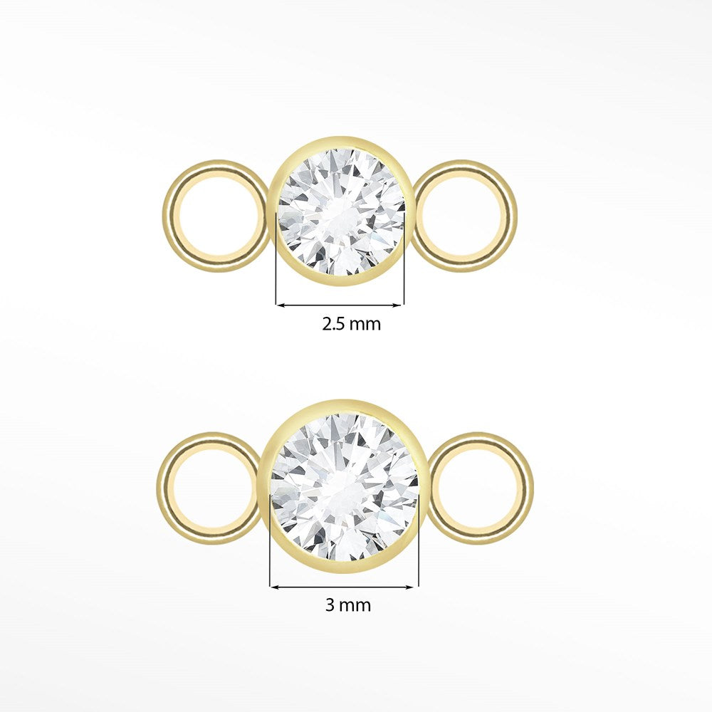 Wholesale Diamond Bezel Connectors 14k Yellow for Permanent Jewelry ...